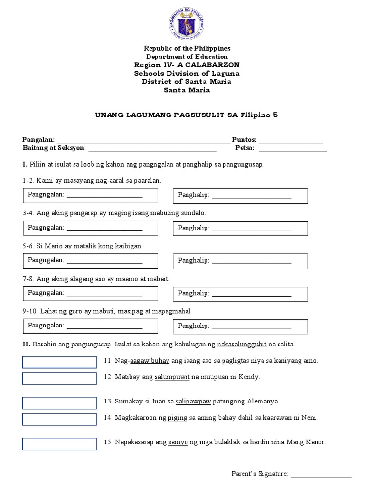 Grade 5 Q1 Filipino | PDF
