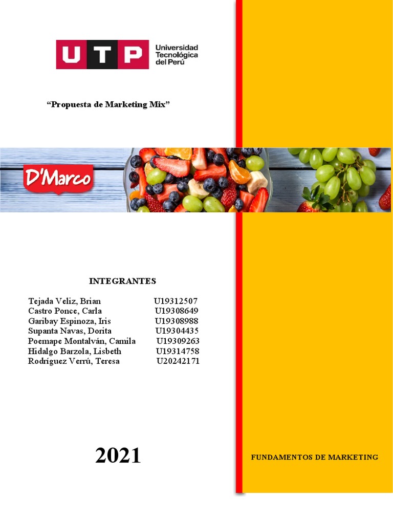 D'Marco | PDF | Marketing | Comida y bebida