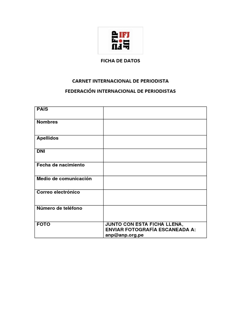 Ficha de Datos CIP - FIP | PDF
