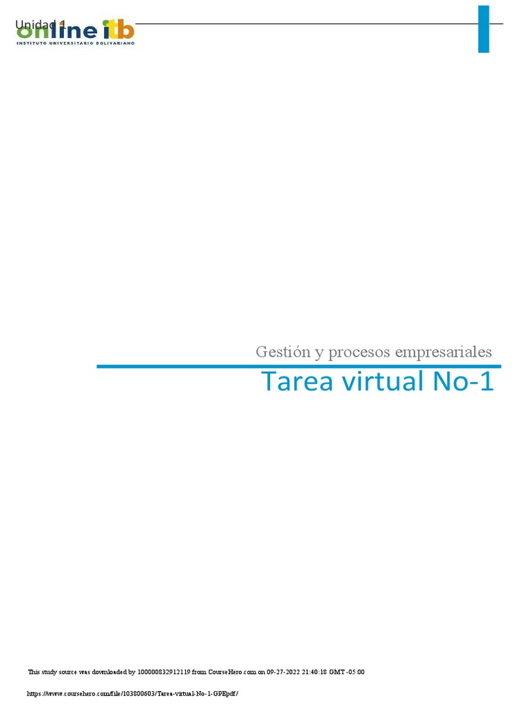 Tarea Virtual No 1 GPE PDF | PDF | Business | Cliente