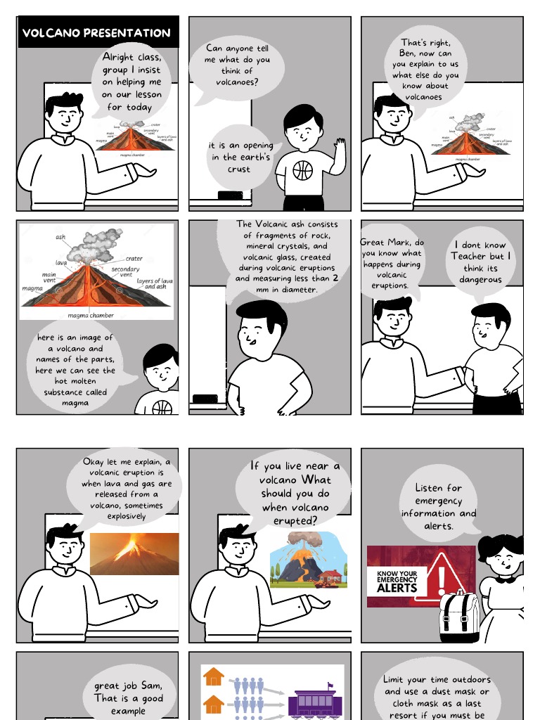 Volcano Presentation Comic Strip. | PDF | Volcano | Types Of Volcanic ...