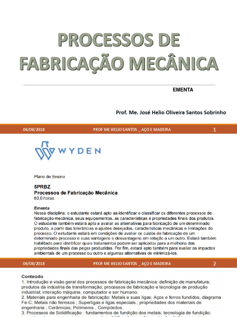 Processos de Fabricação Mecânica | PDF | Revolução Industrial | Aço