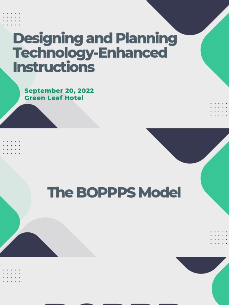 Designing and Planning Technology-Enhanced Instructions | PDF ...