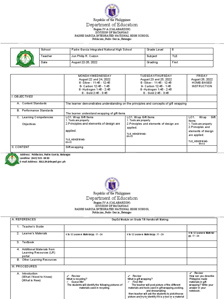 DLL Week 8 G8 | PDF | Learning | Education Theory