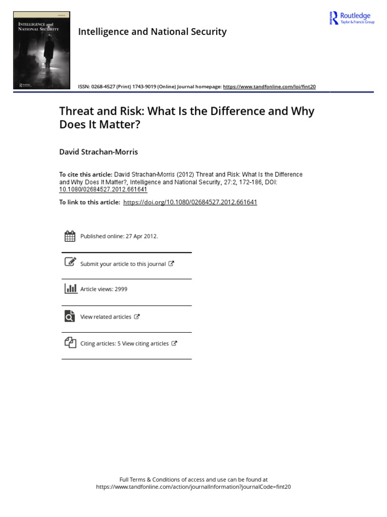 Threat and Risk What Is The Difference and Why Does It Matter | PDF ...