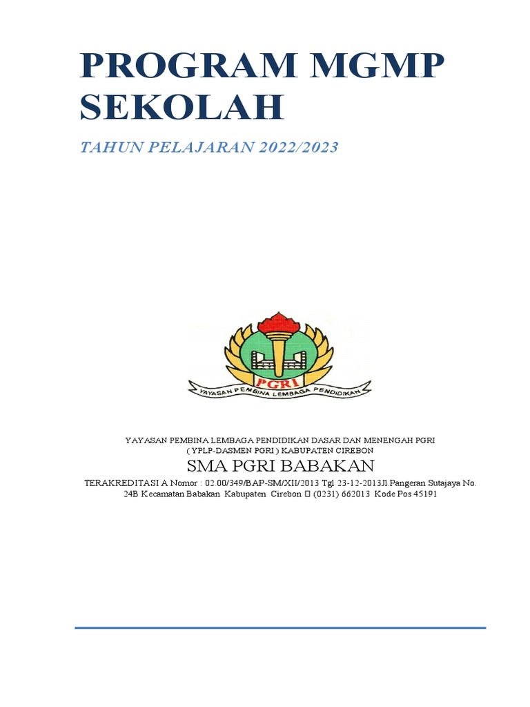 Program MGMP Sekolah | PDF