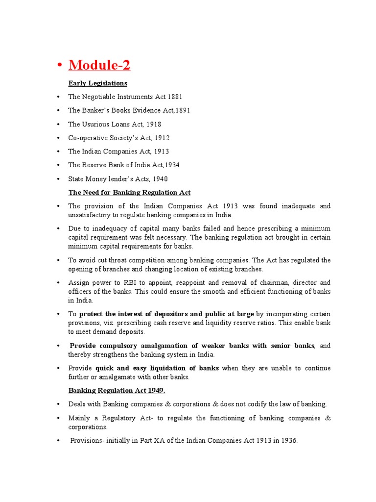 Module 2 | PDF | Banks | Reserve Bank Of India
