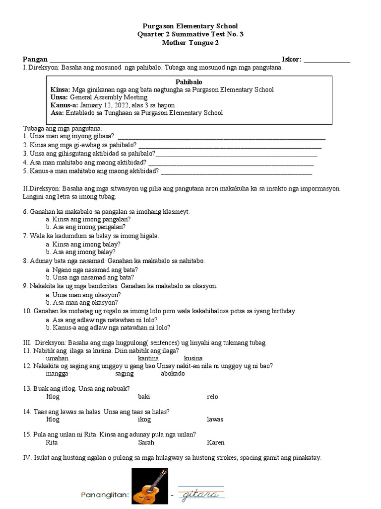 Q2 Periodical Test | PDF
