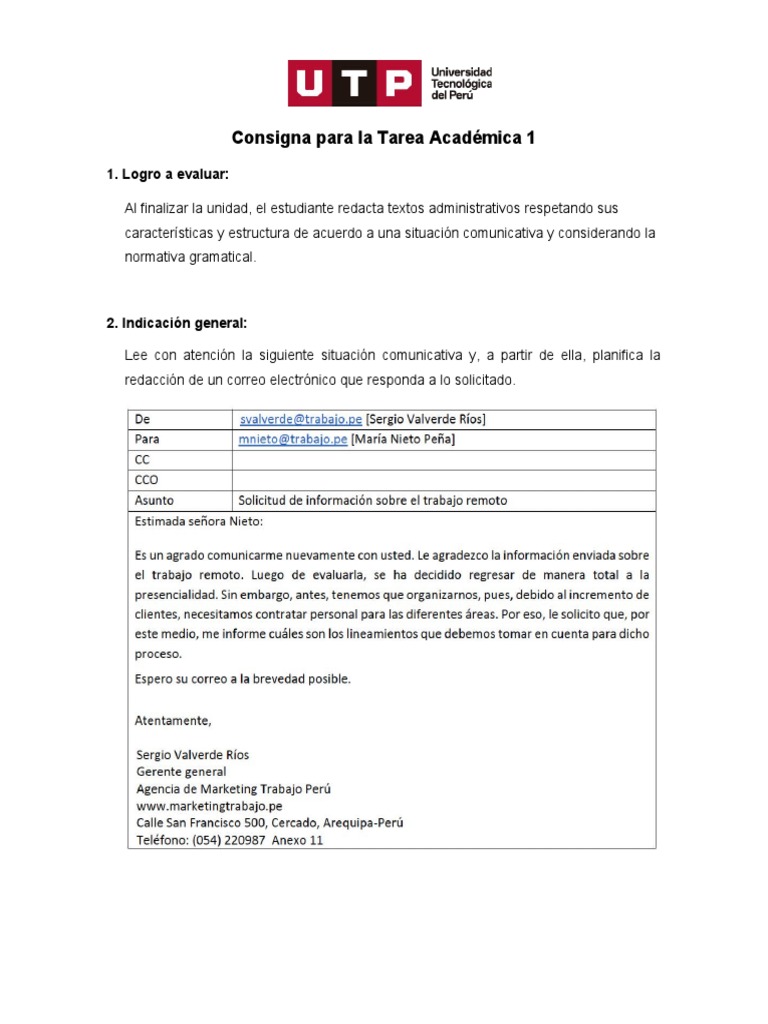 Consigna para Tarea Académica 1 - Formato | PDF | Reclutamiento | Disciplinas