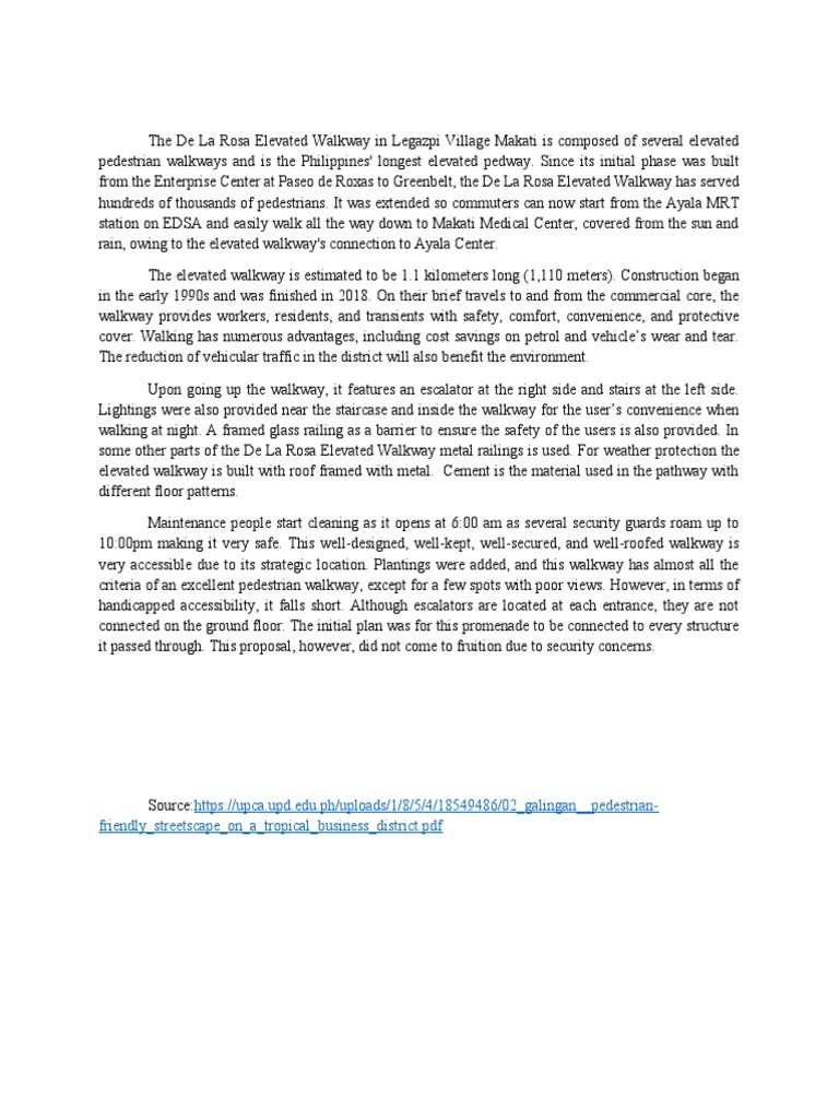 De Le Rosa Elevated Walkway (Abstract) | PDF