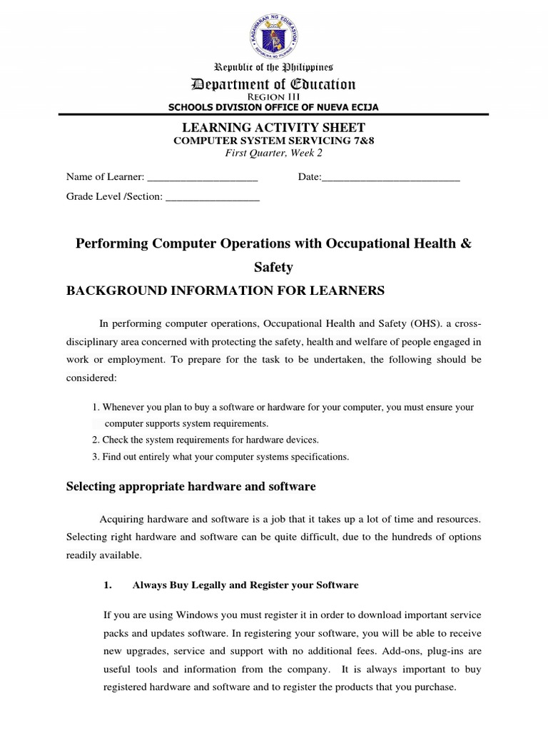 7 - 8 CSS - WK 2 Entering Data Into Computer - Jesucrtina Nimenzo | Download Free PDF | Computer ...