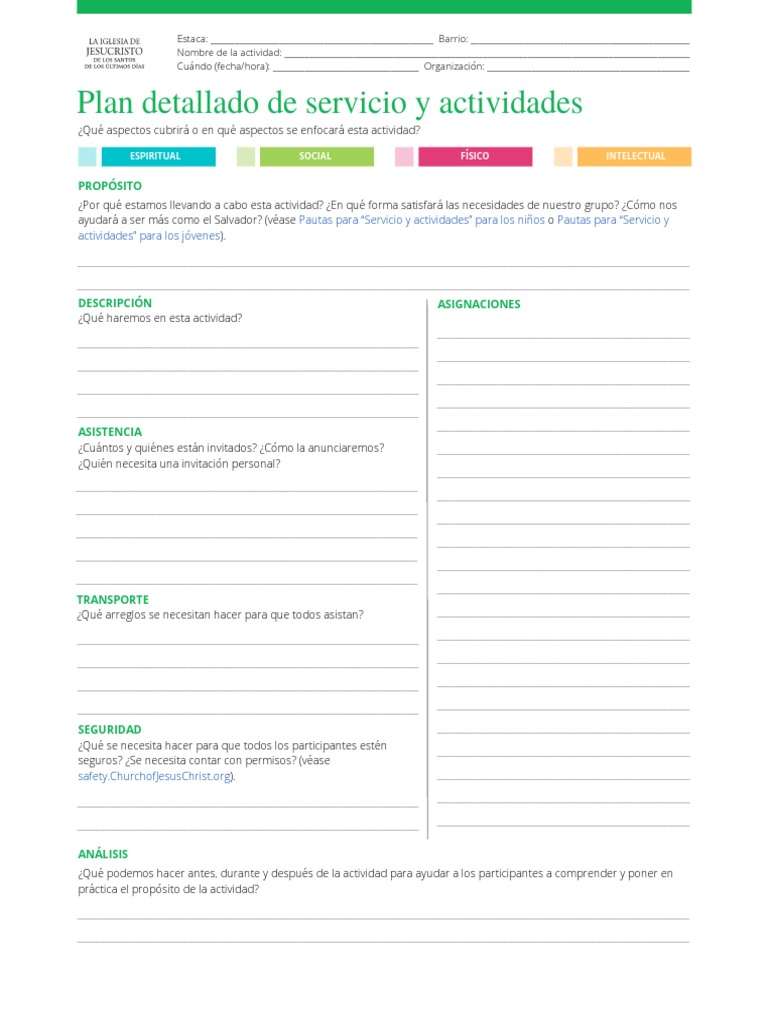 Plan Detallado de Servicio y Actividades | PDF Plan Detallado de Servicio y Actividades | PDF