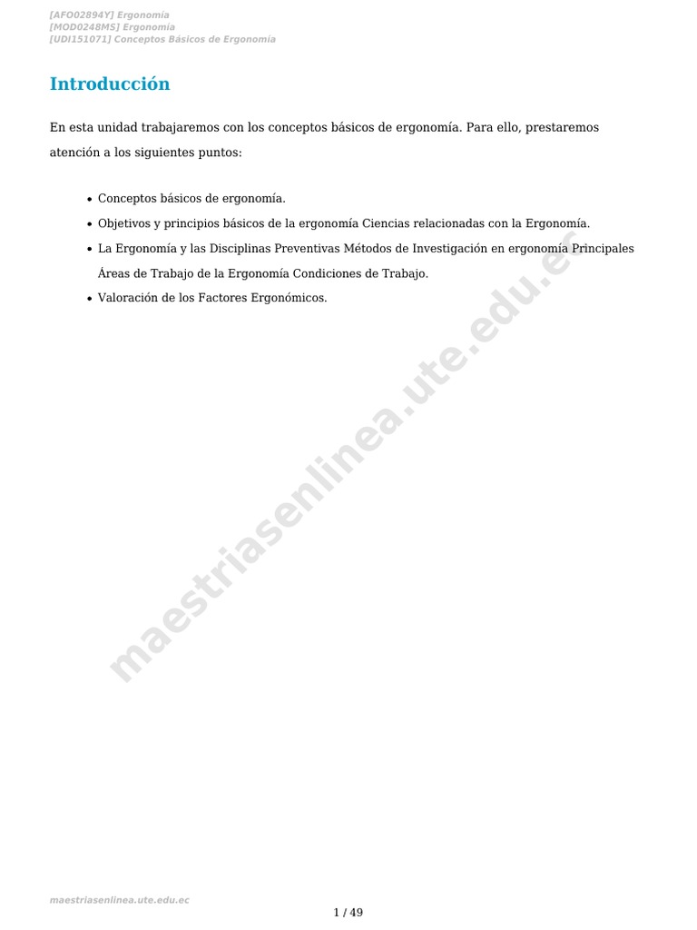 UNIDAD 1 Conceptos Básicos de Ergonomía | PDF | Factores humanos y ... UNIDAD 1 Conceptos Básicos de Ergonomía | PDF | Factores humanos y ...