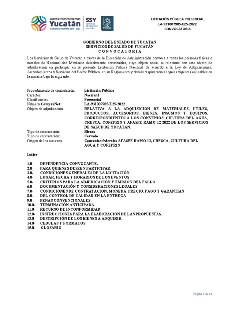 Bases La-931007985-E25-2022 Afaspe, Cofepris, Cresca | Descargar gratis ...