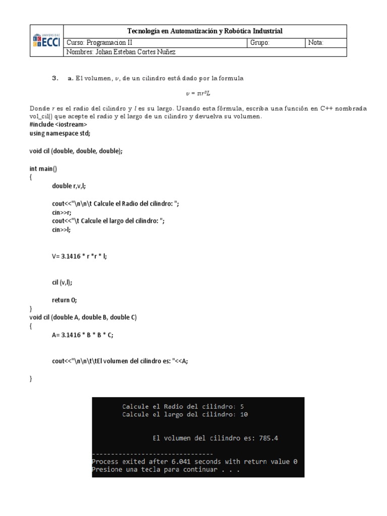 Taller Programacion | PDF | C ++ | Interoperabilidad