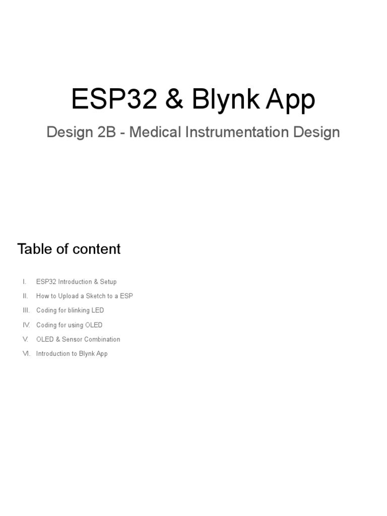 ESP32 & Blynk App | PDF | Arduino | Wi Fi