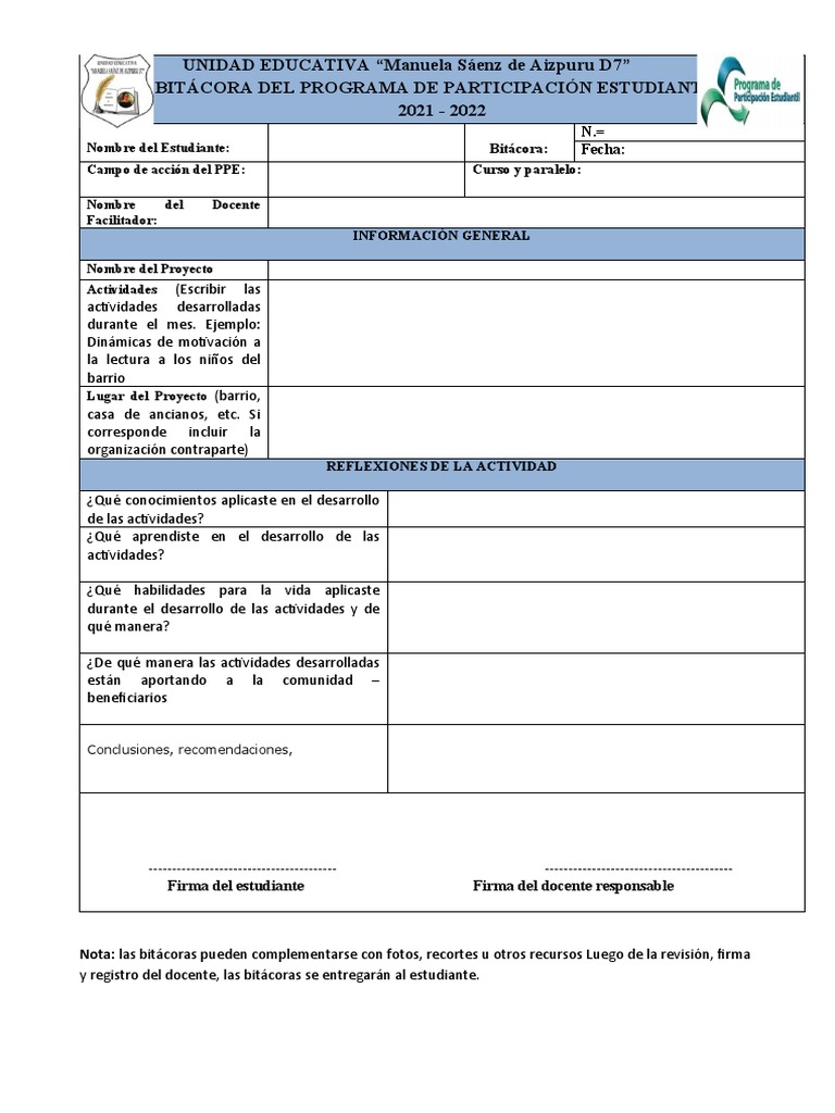 Modelo de Bitacora | PDF