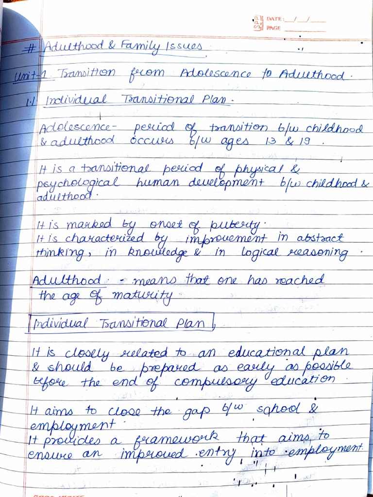 Unit-1 of Adulthood and Family Issues | PDF | Human Development | Behavioural Sciences