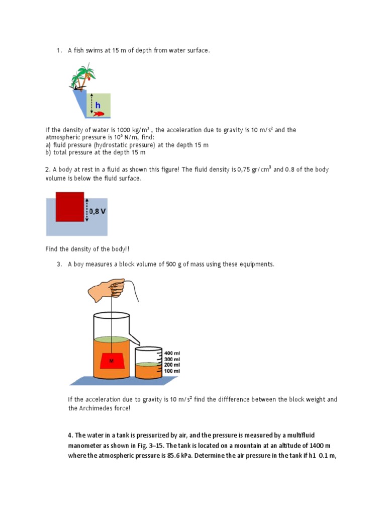 Fluid Statics - Exercise | PDF Fluid Statics - Exercise | PDF