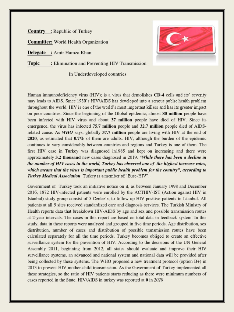 Turkey Position Paper | PDF | Hiv/Aids | Medicine