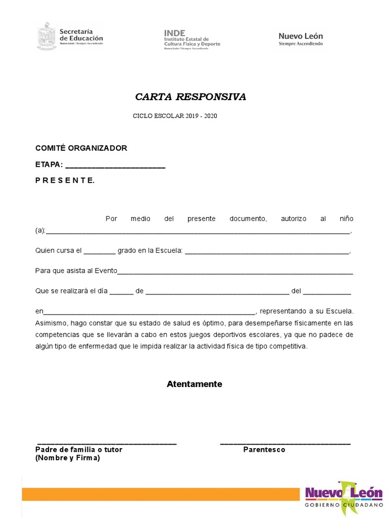 Carta Responsiva | PDF