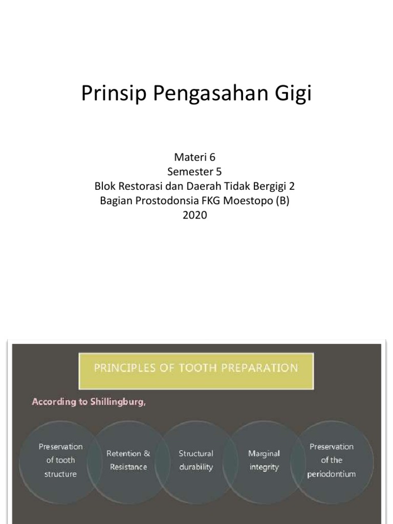 6-Prinsip Preparasi Gigi | PDF