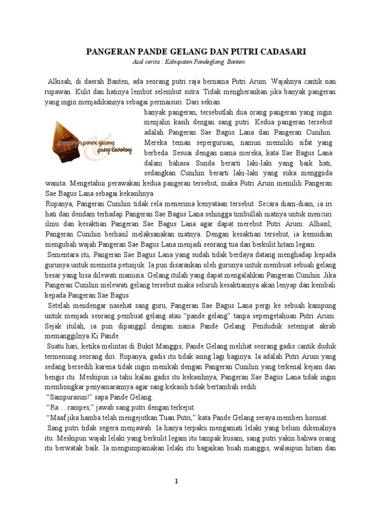 Pangeran Pande Gelang dan Putri Arum | PDF | Agama & Spiritualitas