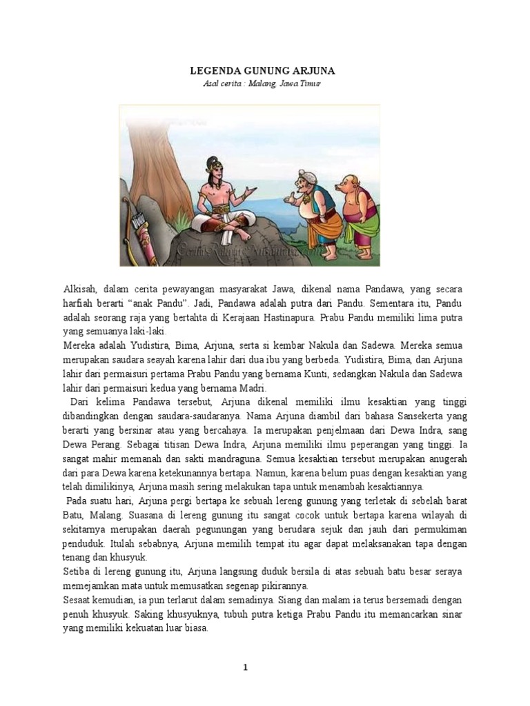 Legenda Arjuna dan Gunung Arjuna | PDF