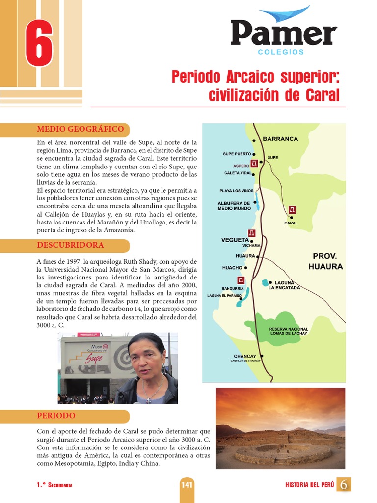 HP - 1°año - S6 - Periodo Arcaico Superior Civilización Caral | PDF ...