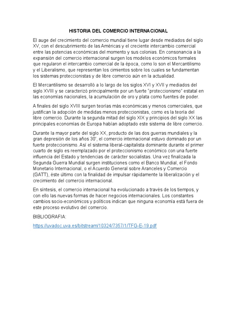 Historia Del Comercio Internacional | PDF