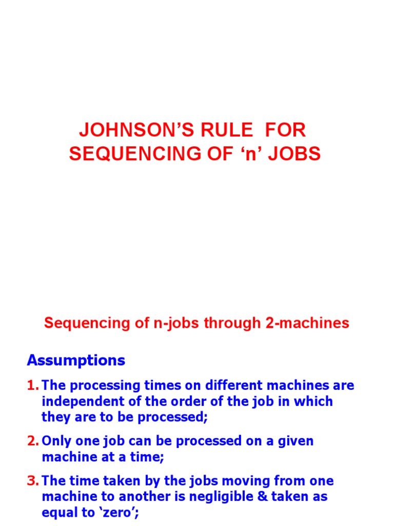 Johnson's Rule Problem | PDF | Applied Mathematics | Algorithms