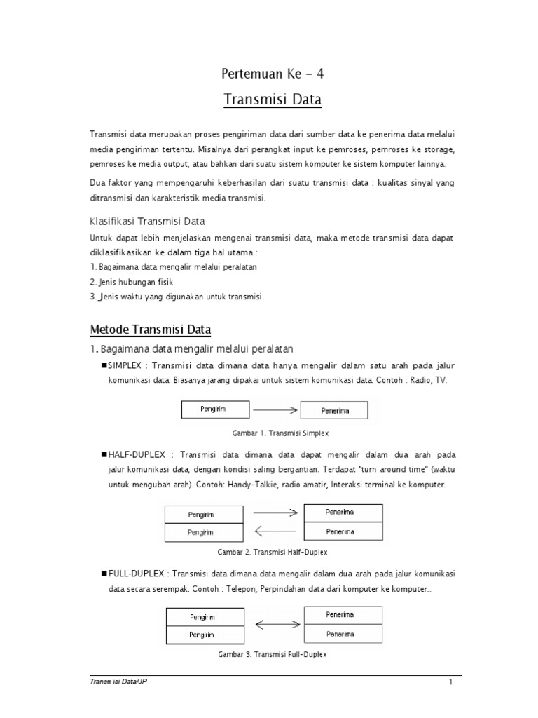 Metode Klasifikasi Transmisi Data | PDF | Komputer