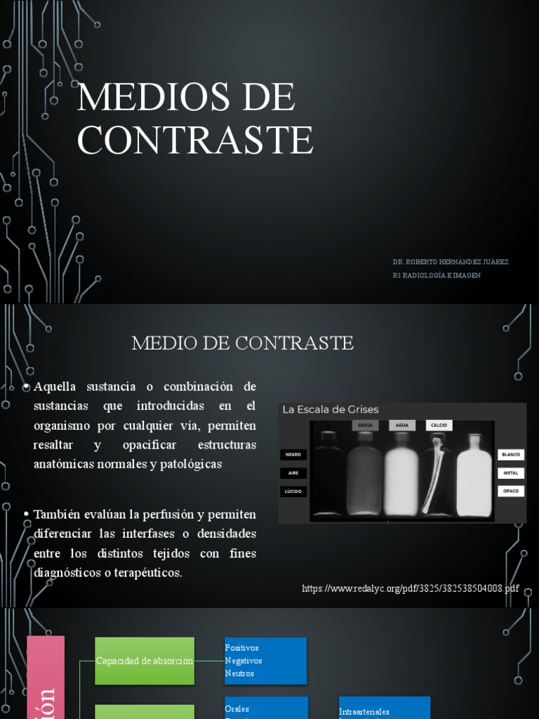 Medios de Contraste en Radiología | PDF | Agua | Concentración