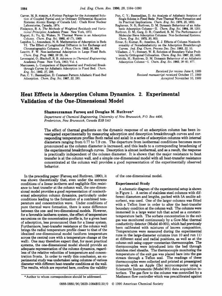 Heat Effects in Adsorption Column Dynamics | PDF | Adsorption | Applied ...