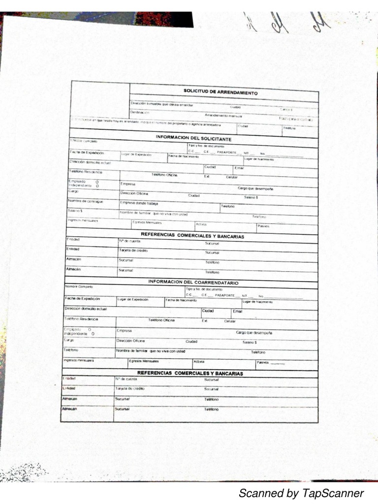 Solicitud de Arrendamiento | PDF