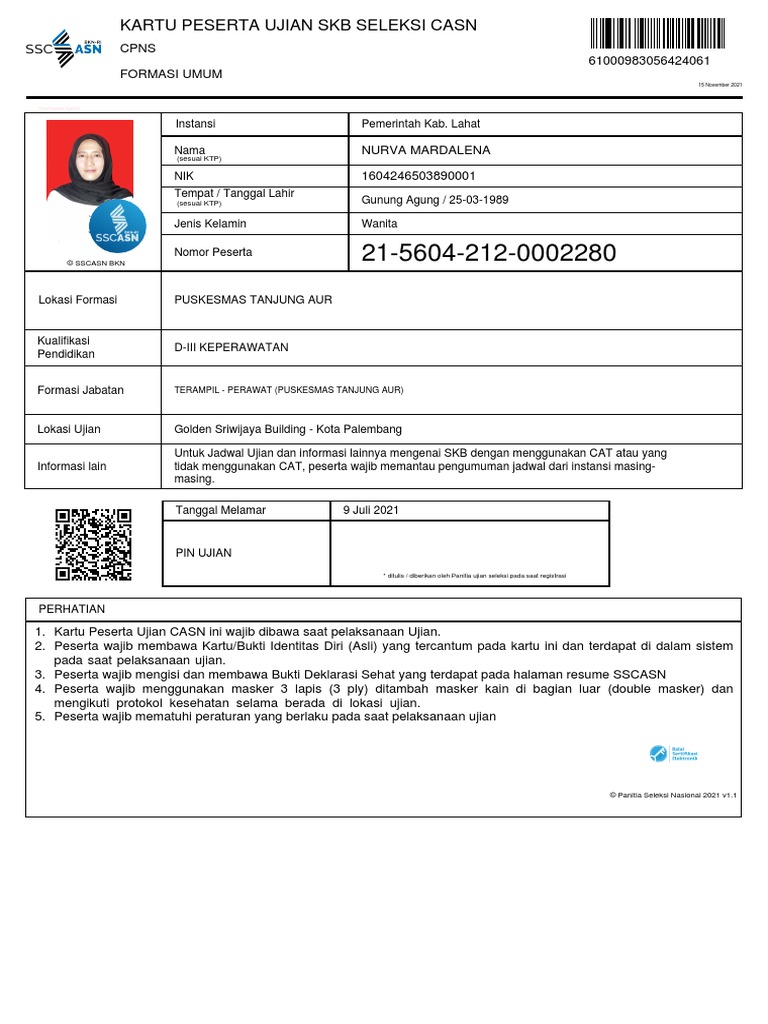 Kartu Ujian SKB | PDF