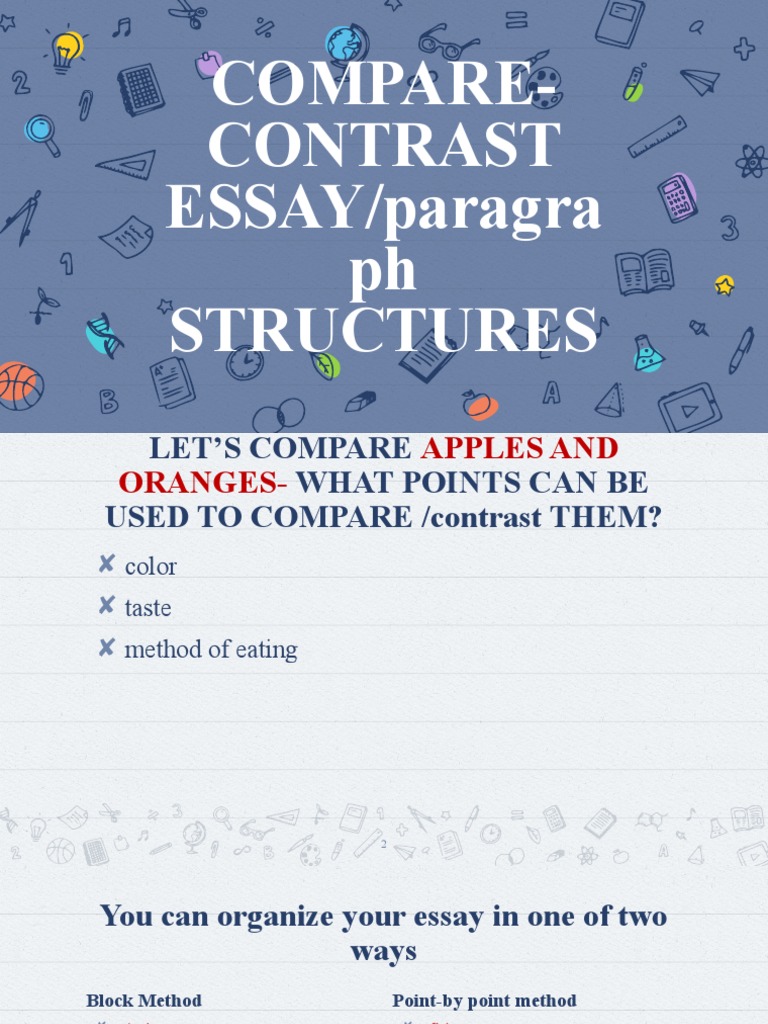 Compare-Contrast Essay Structures Presentation | PDF | Orange (Fruit ...