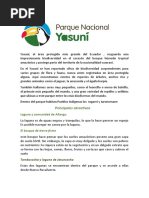 Parque Nacional Yasuni | PDF | Biodiversidad | Fauna