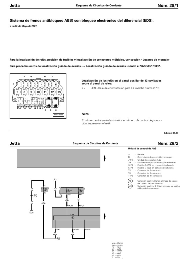 Sistema de Frenos Antibloqueo ABS) Con Bloqueo Electrónico Del Diferencial (EDS) | PDF | Sistema ...