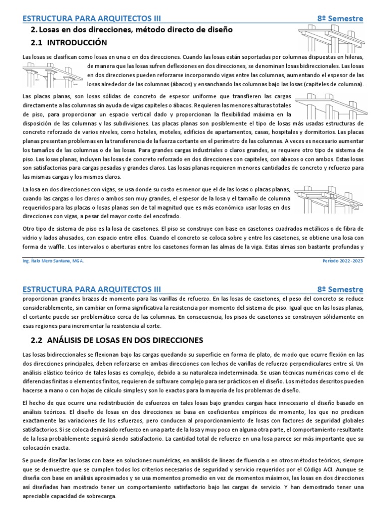 Losa Armada en Dos Direcciones | PDF | Viga (Estructura) | Rigidez