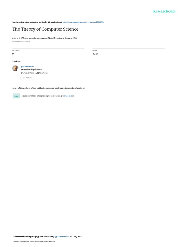 The Theory of Computer Science | PDF | Theory | Mathematics