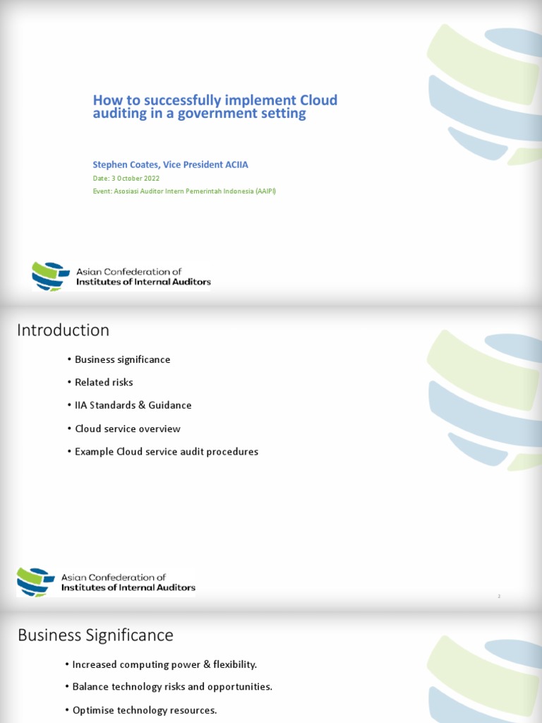 Stephen Coates - Indonesia Cloud Audit Presentation | PDF | Cloud ...