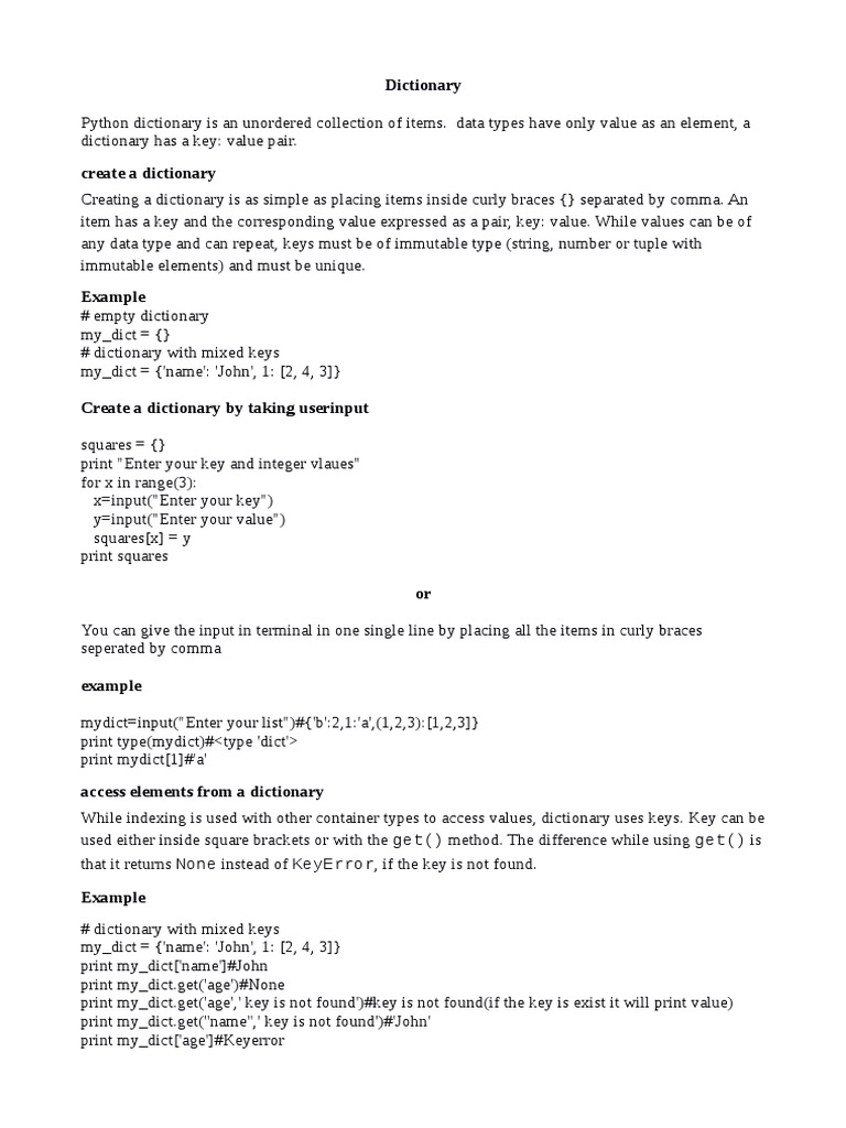 Dictionary | PDF | Bracket | Programming Paradigms