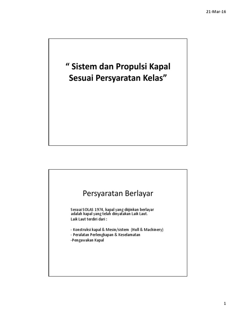 20160321-BKI-Sistem Propulsi Kapal Sesuai Persyaratan Kelas | PDF ...