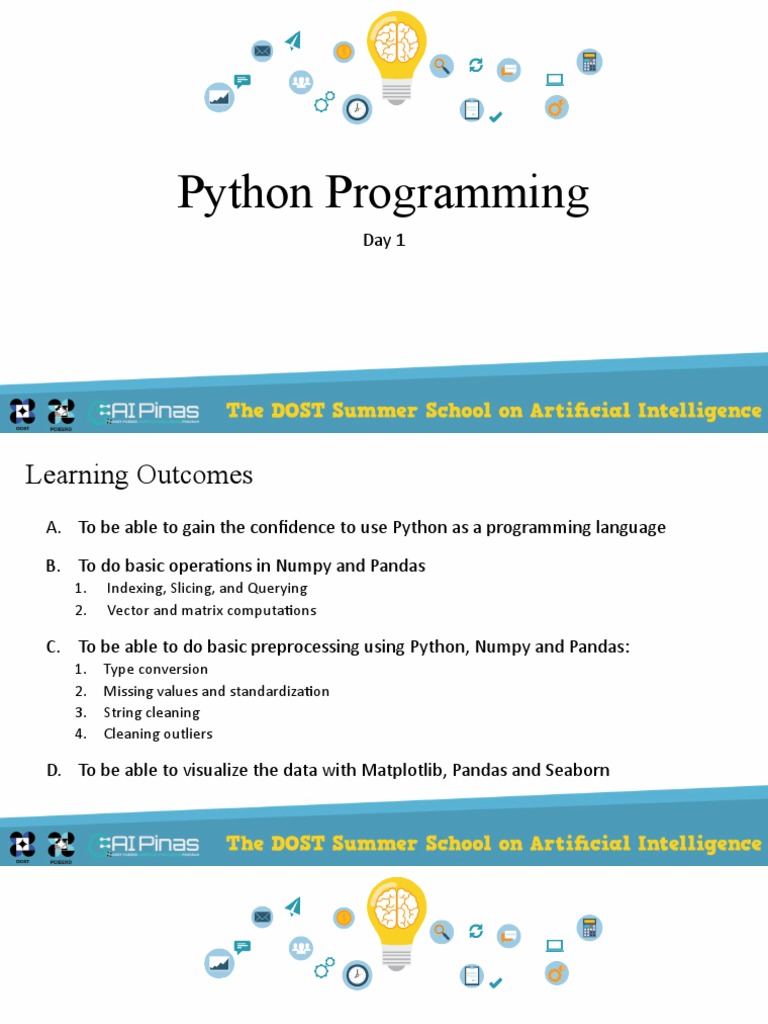 Lecture 1 Pyhton Programming DOST 1 | Download Free PDF | Array Data ...