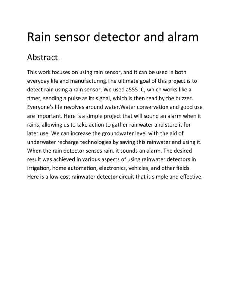 Rain Sensor Abstract | PDF