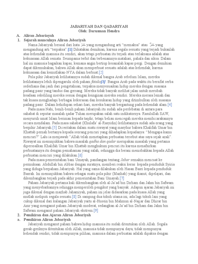 Jabariyah Dan Qadariyah | PDF