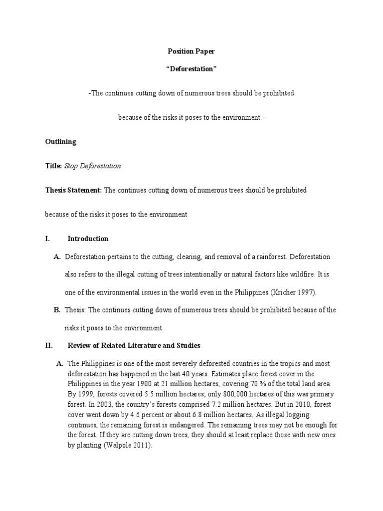 Position Paper G2 | PDF | Deforestation | Atmosphere Of Earth