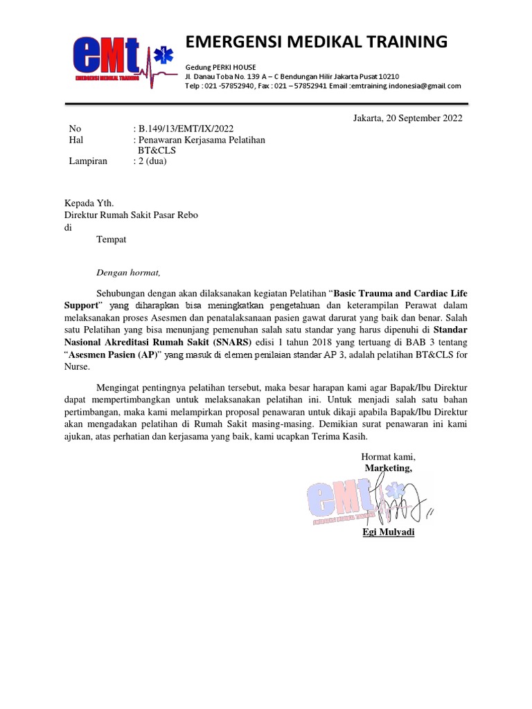 Proposal Pelatihan BT&CLS 2022 | PDF