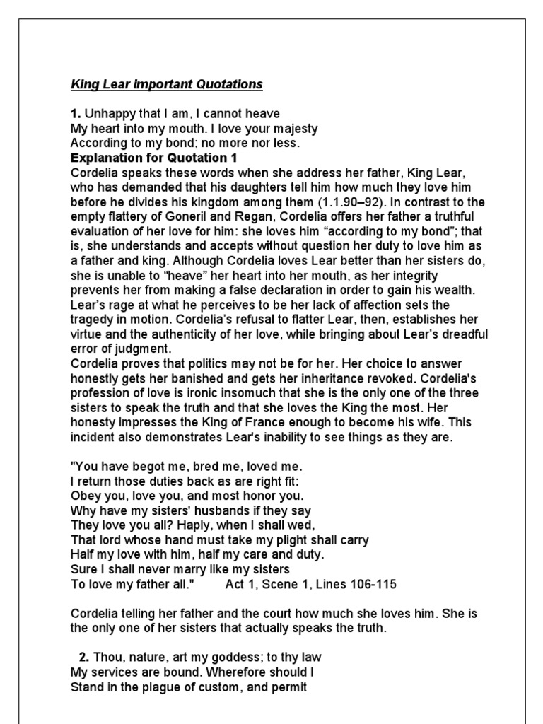 King Lear Quotations | PDF | King Lear
